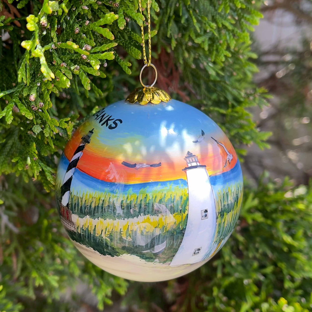 OBX LIGHTHOUSES GLASS ORNAMENT | Outer Banks Gifts Online – OUTER BANKS ...