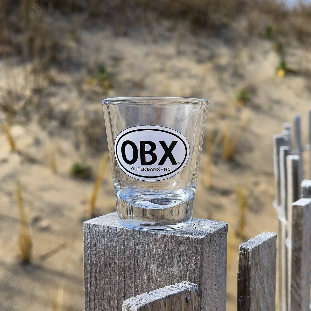 OBX DECAL SHOT GLASS – OUTER BANKS GIFTS