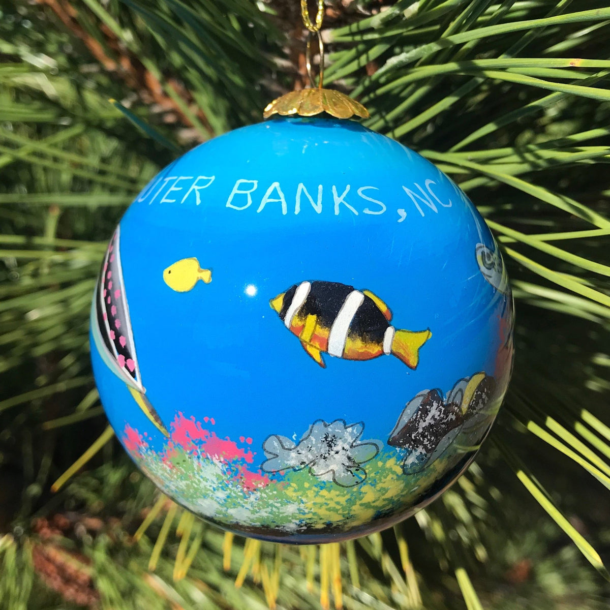 OBX SEA LIFE GLASS ORNAMENT | Outer Banks Gifts Online – OUTER BANKS GIFTS