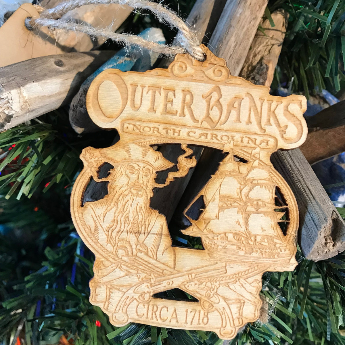 OBX PIRATE WOODEN ORNAMENT | Outer Banks Gifts Online – OUTER BANKS GIFTS