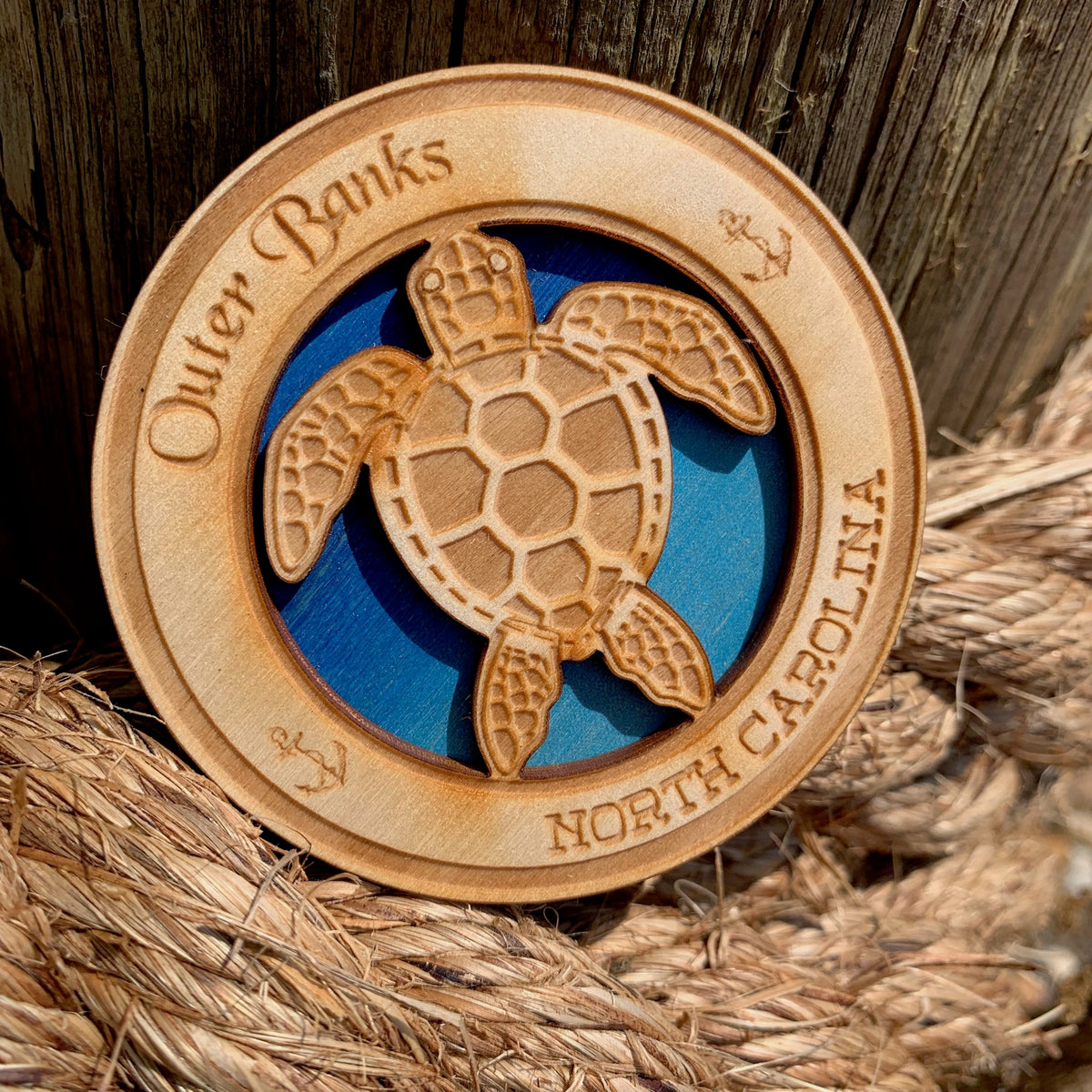 OBX SEA TURTLE WOODEN MAGNET | Outer Banks Gifts – OUTER BANKS GIFTS